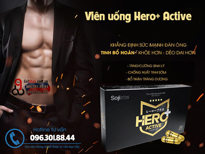 Viên uống Hero+ Active chống xuất tinh sớm ở nam giới